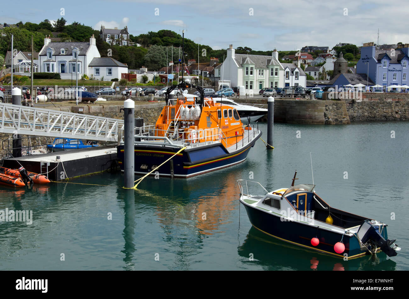 The lifeboat at Portpatrick Harbour in Galloway, South West Scotland ...
