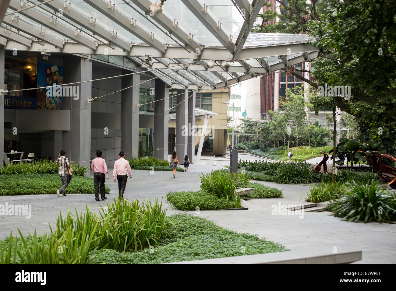 People walk through the Biopolis in Singapore Stock Photo - Alamy