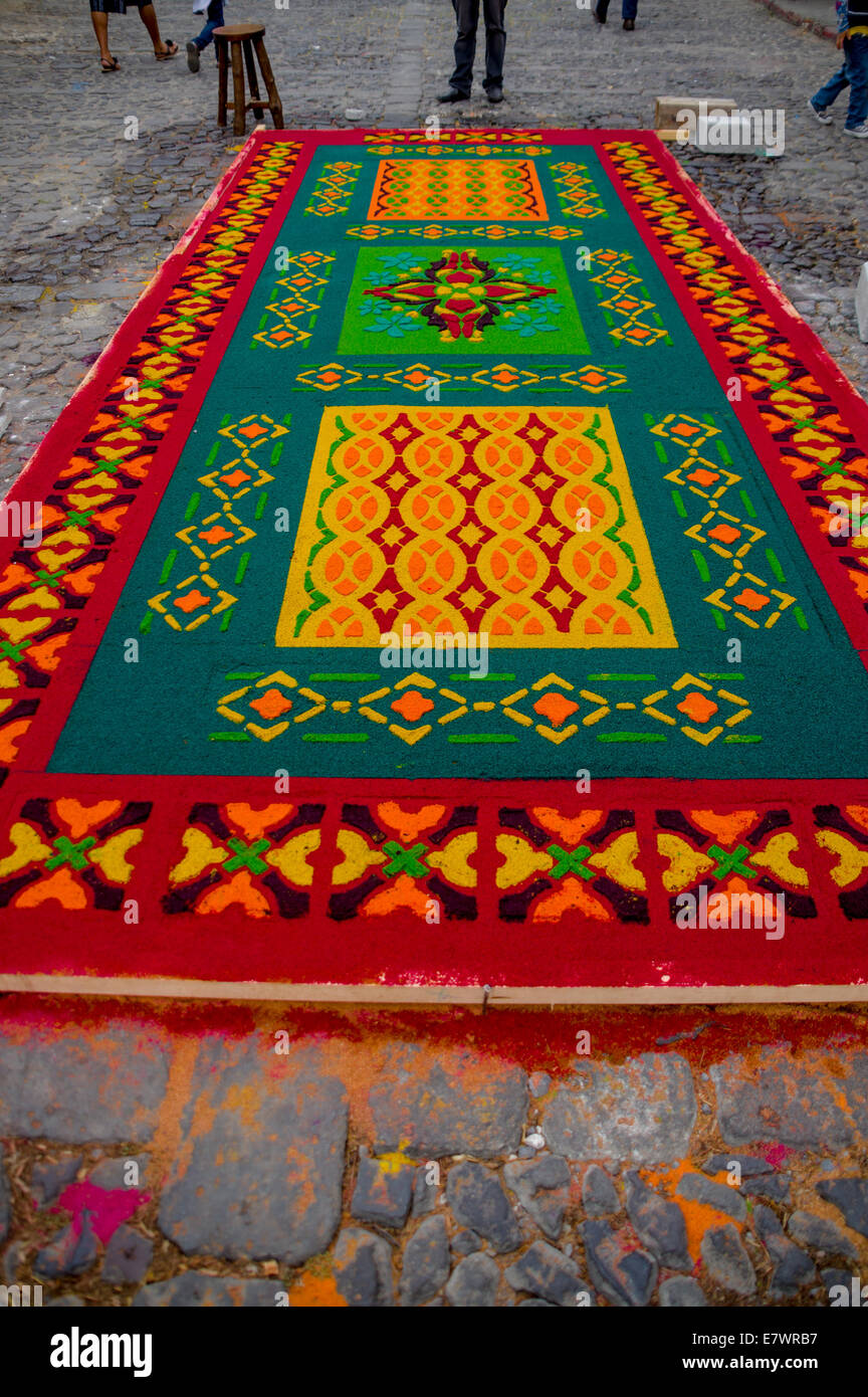 easter carpets in antigua guatemala Stock Photo - Alamy