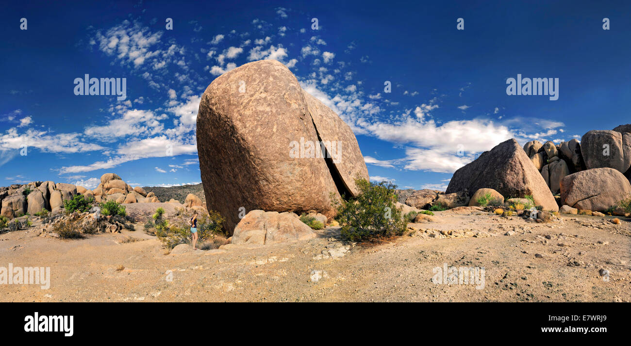 Woman at Split Rock, Joshua Tree National Park, Desert Center ...