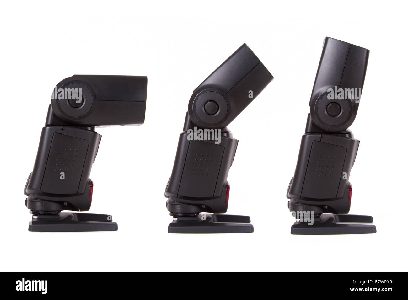 Electronic external speedlights with different angles, side view ...