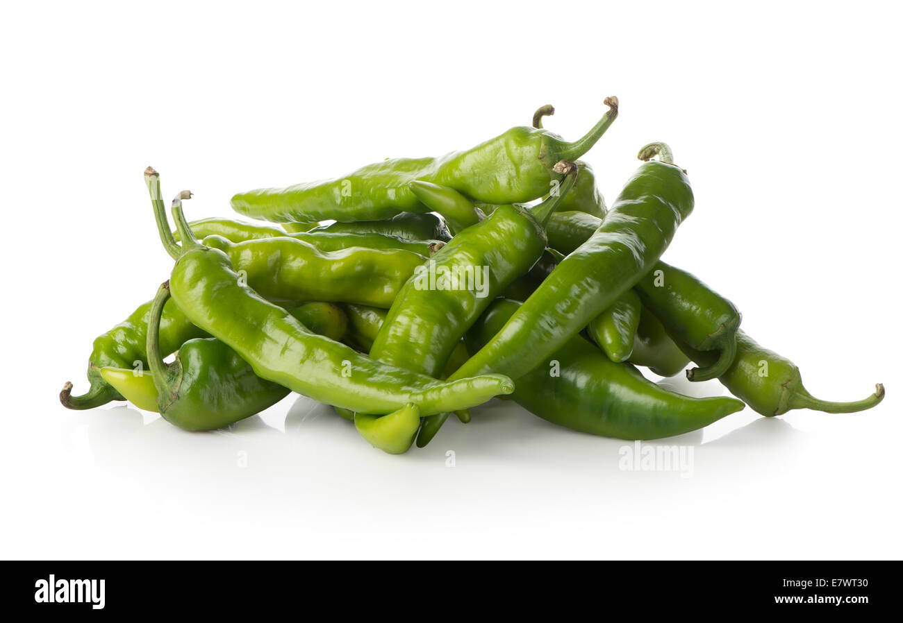 Green pepper isolated on a white background Stock Photo - Alamy