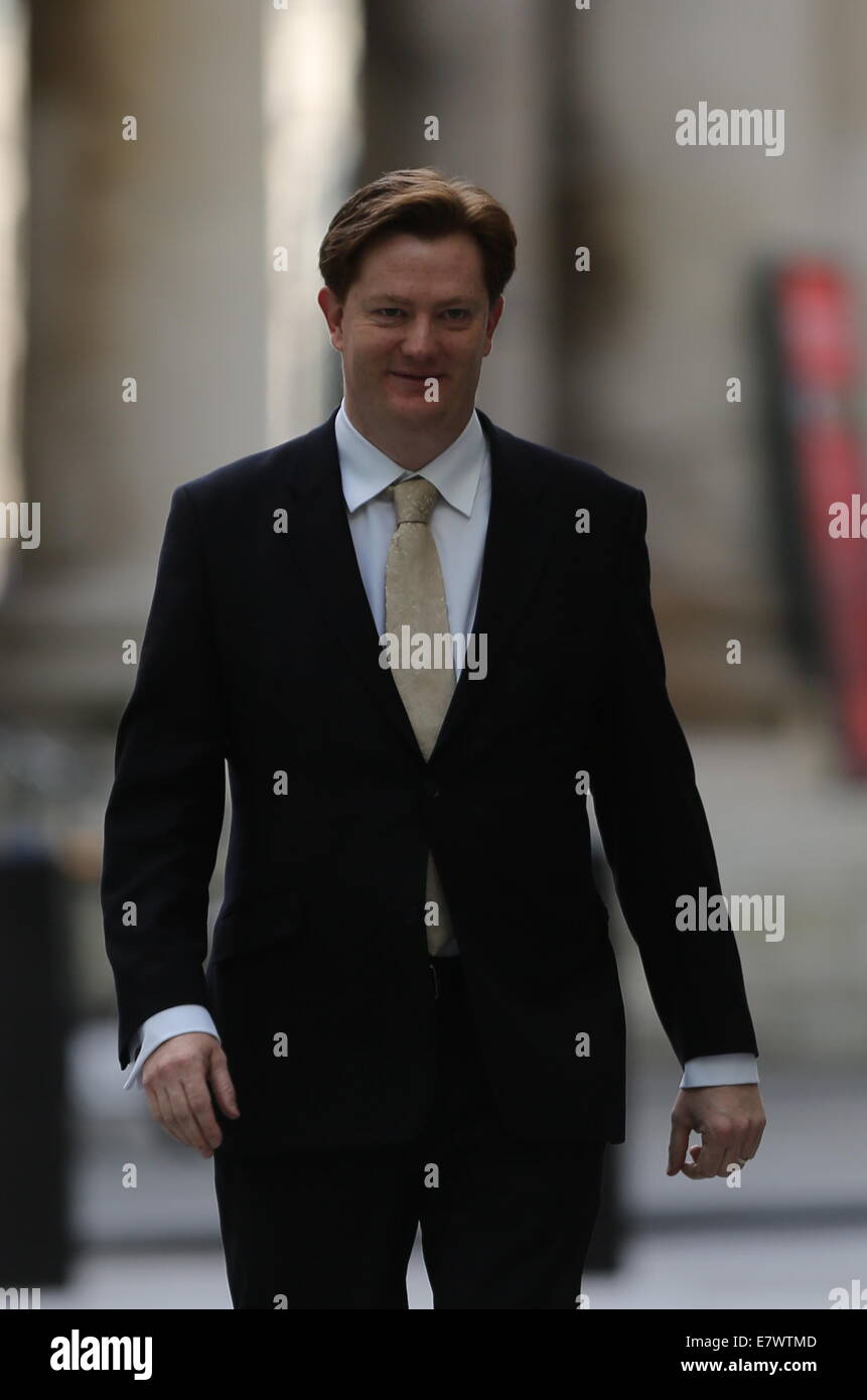 Danny Alexander seen arriving at BBC House for The Andrew Marr Show ...
