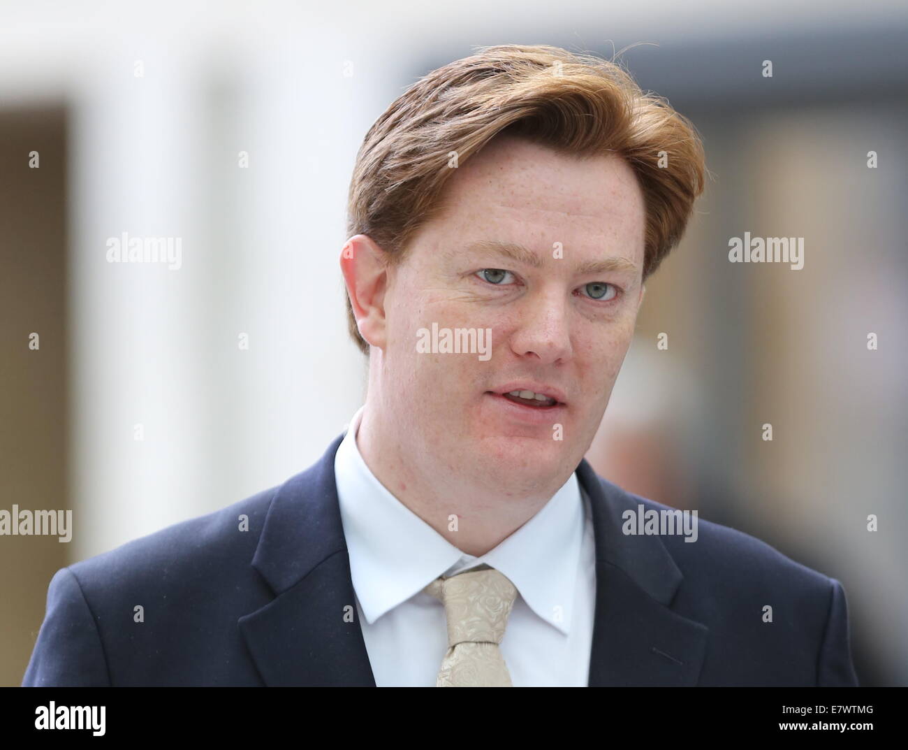 Danny Alexander seen arriving at BBC House for The Andrew Marr Show ...