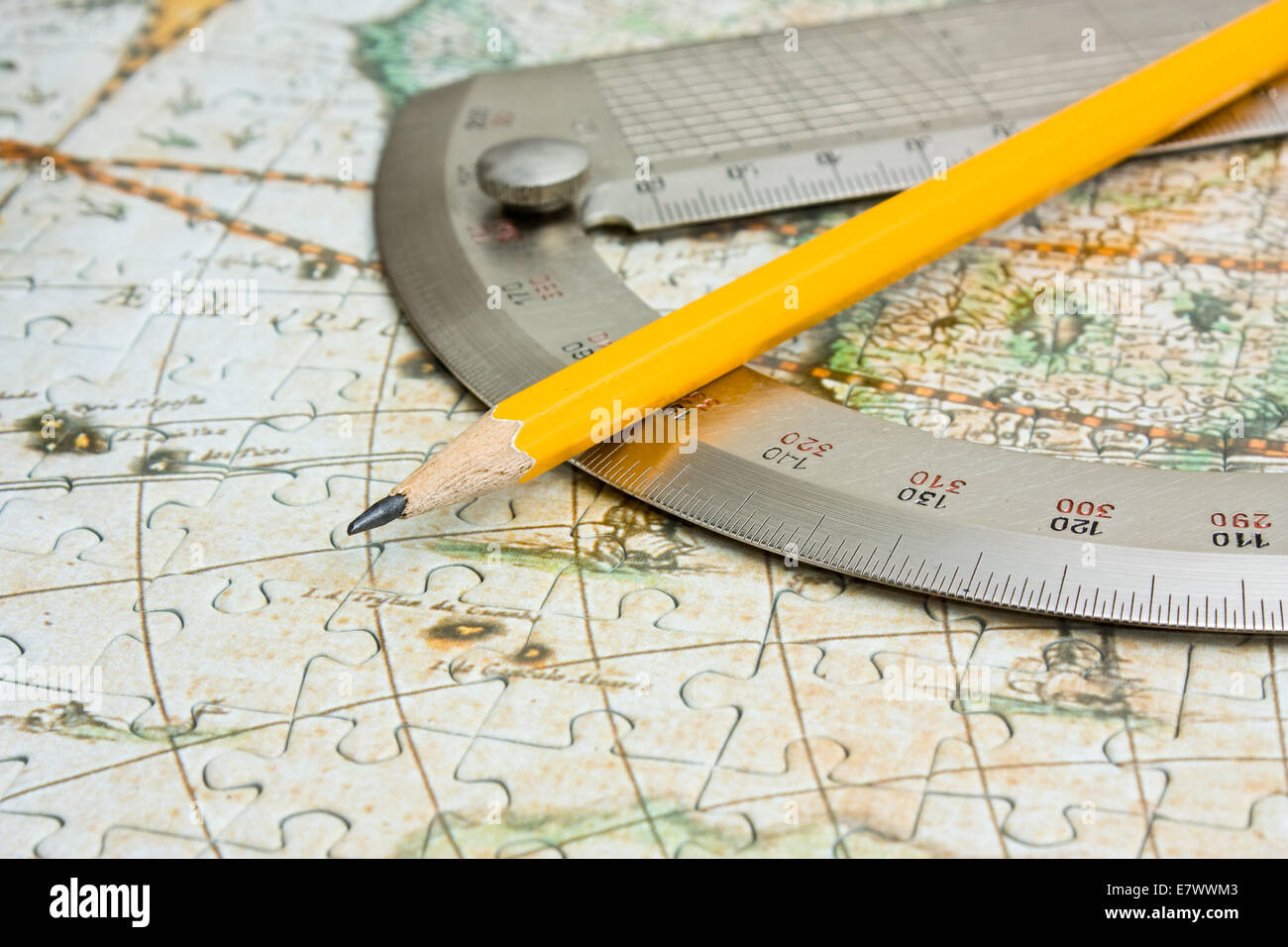 Protractor map hi-res stock photography and images - Alamy