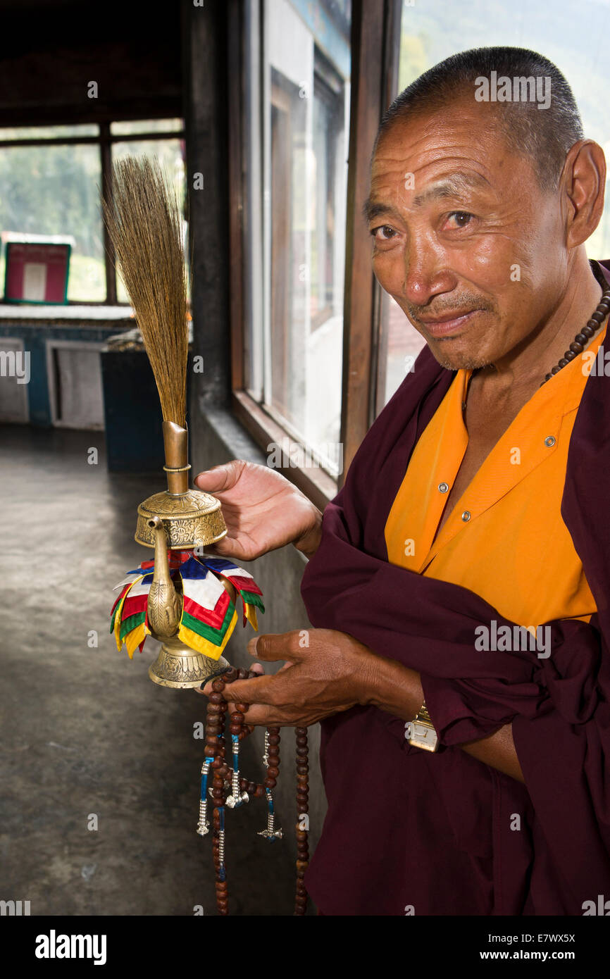 Eastern Bhutan, Trashigang, Rangjung Woesel Choeling Monastery monk ...