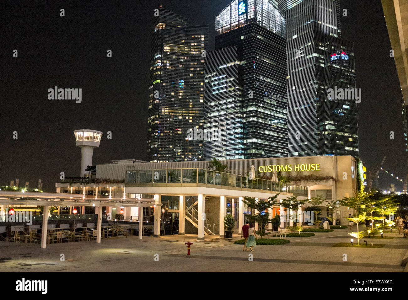 A view of the Customs House restaurant and bar complex in Singapore ...