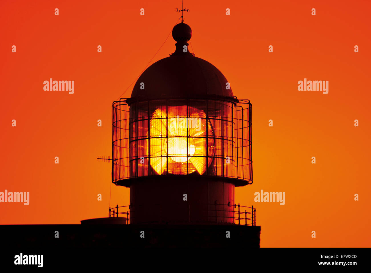 Portugal, Algarve: Sunset at the Lighthouse of Cape Saint Vincent Stock ...