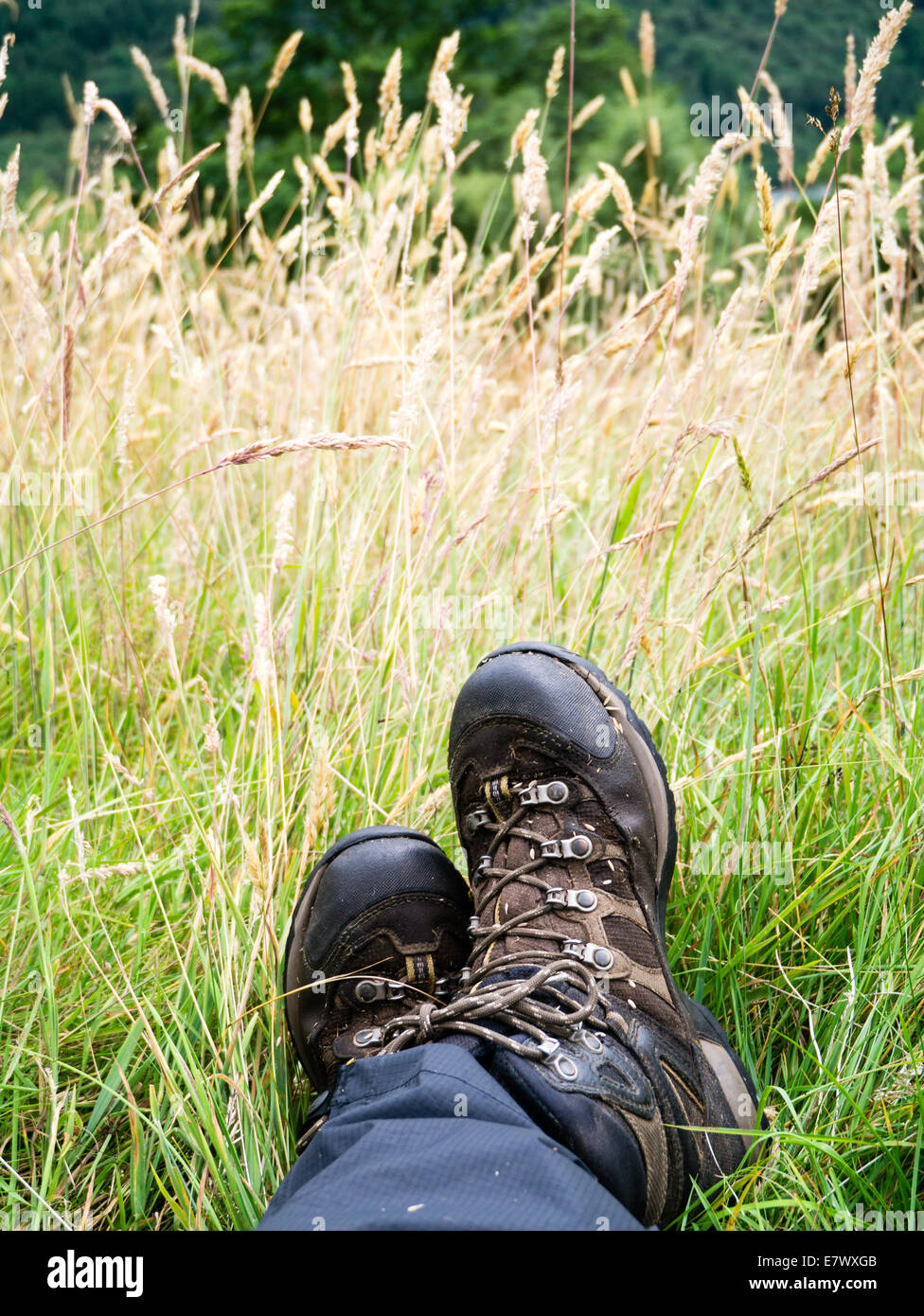 Rambling in the hills, chilling out while hiking Stock Photo - Alamy