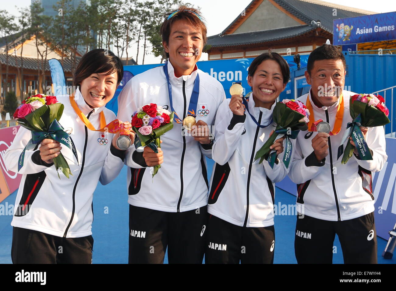 Incheon, South Korea. 25th Sep, 2014. (L to R) Juri Ide, Yuichi Hosoda ...
