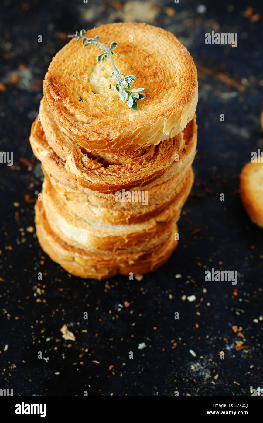 Stack of fresh toasts, food closeup Stock Photo - Alamy