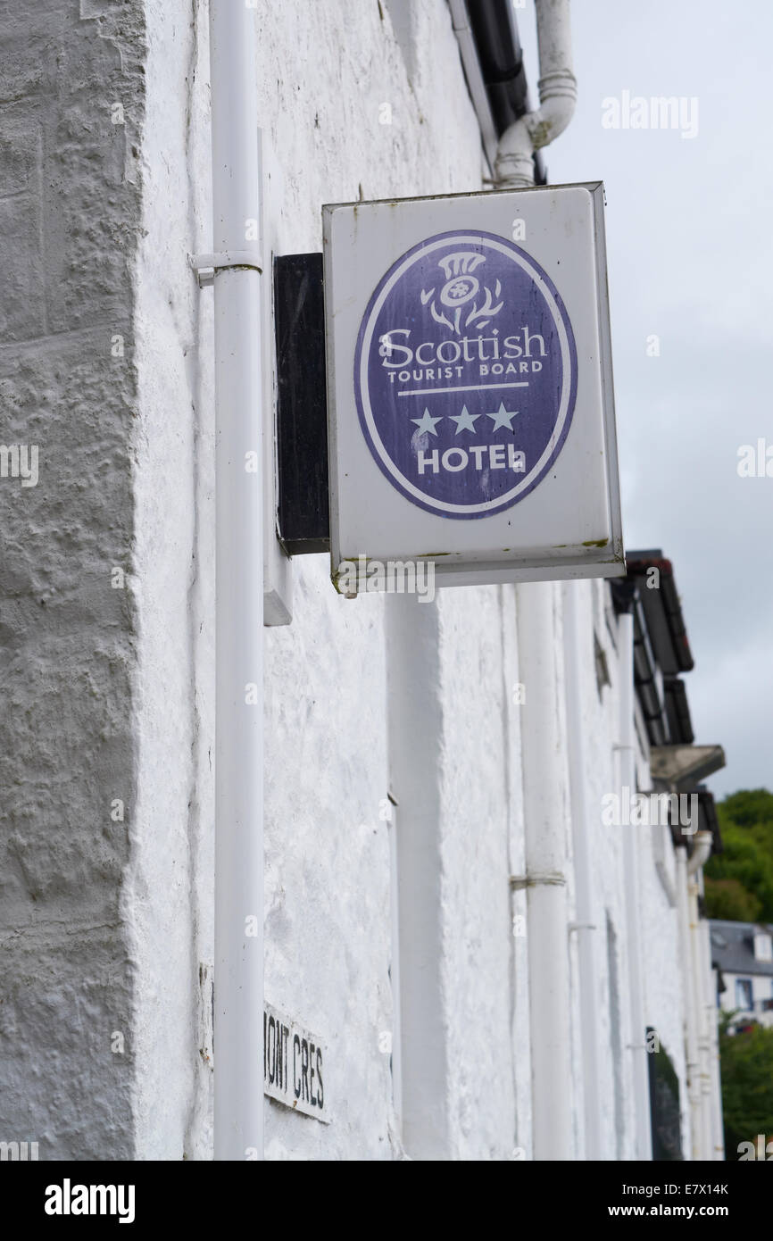 Hotel Sign at Portree Harbour on the Isle Of Skye, Scottish Highlands ...