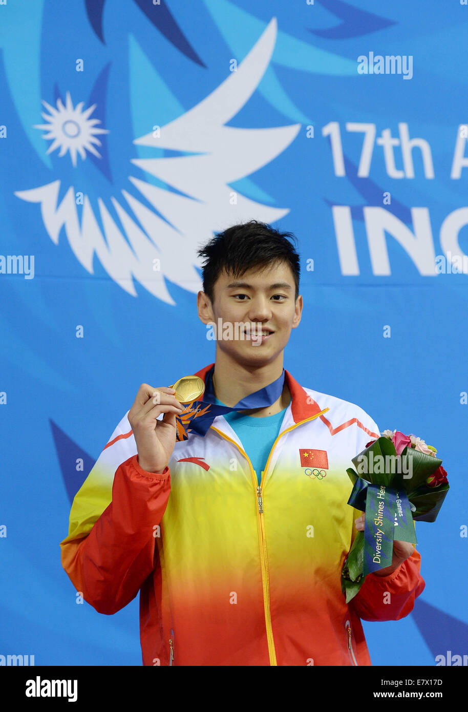 Incheon, South Korea. 25th Sep, 2014. Ning Zetao of China poses on the ...