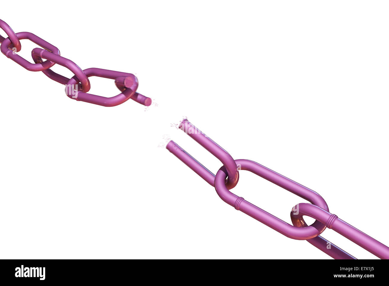 broken pink chain isolated on white background Stock Photo - Alamy