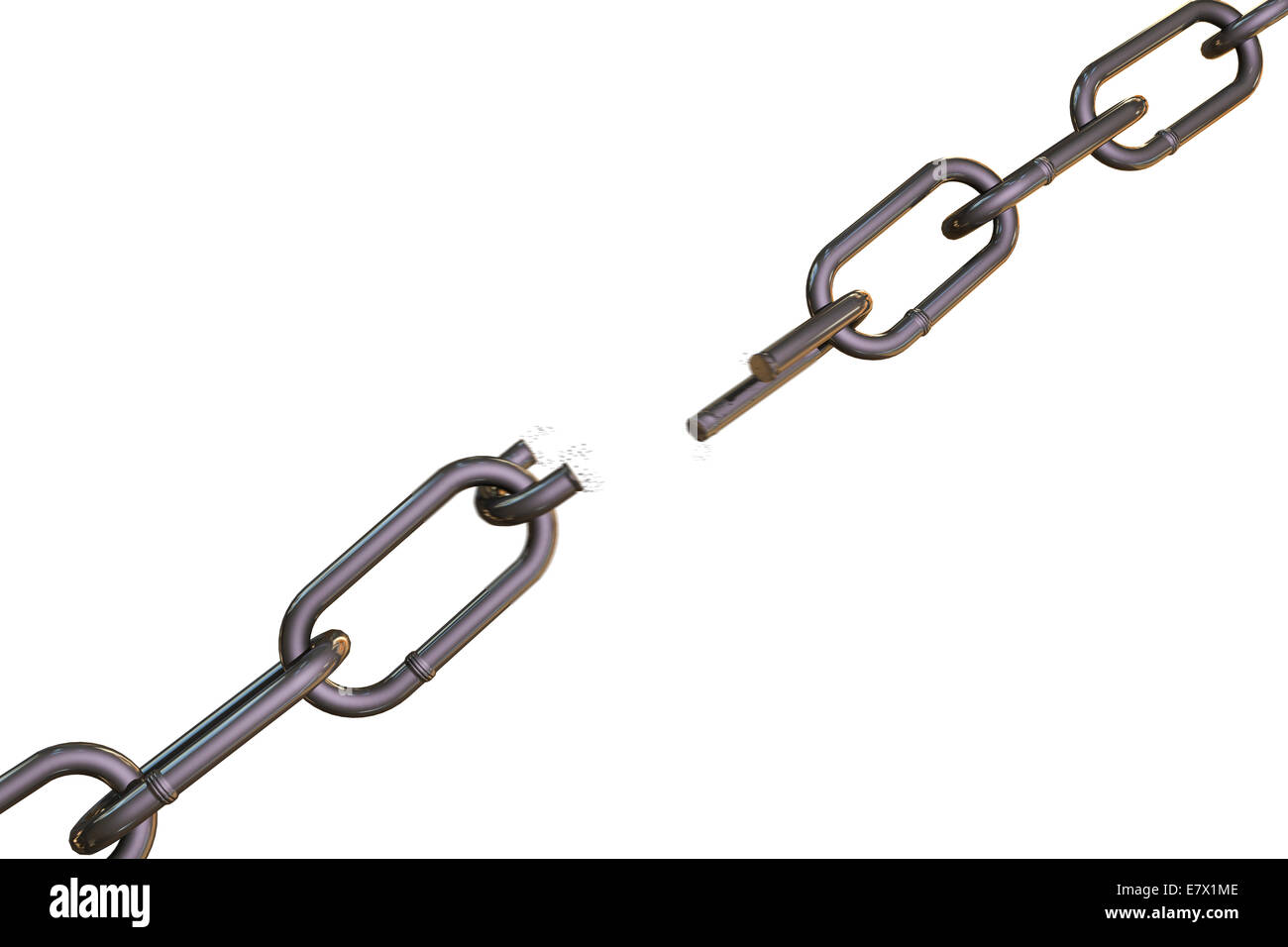 broken chain isolated on white background Stock Photo - Alamy