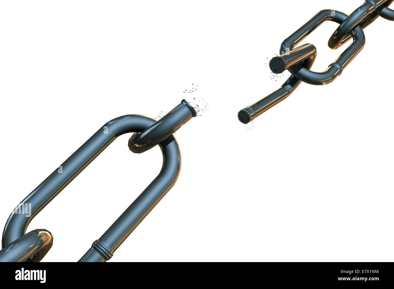 broken chain isolated on white background Stock Photo - Alamy