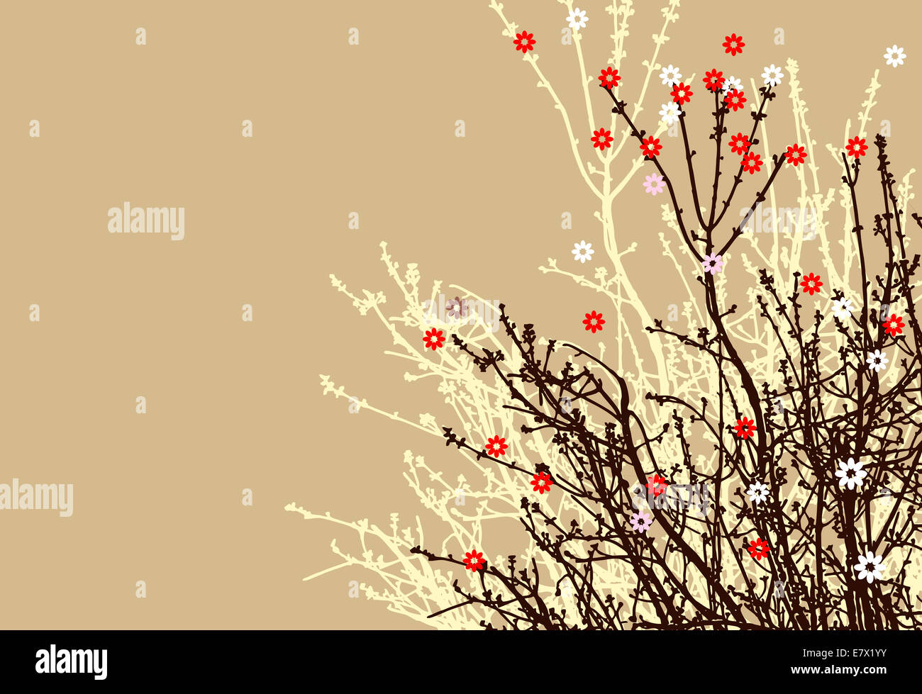 flower branch design Stock Photo - Alamy