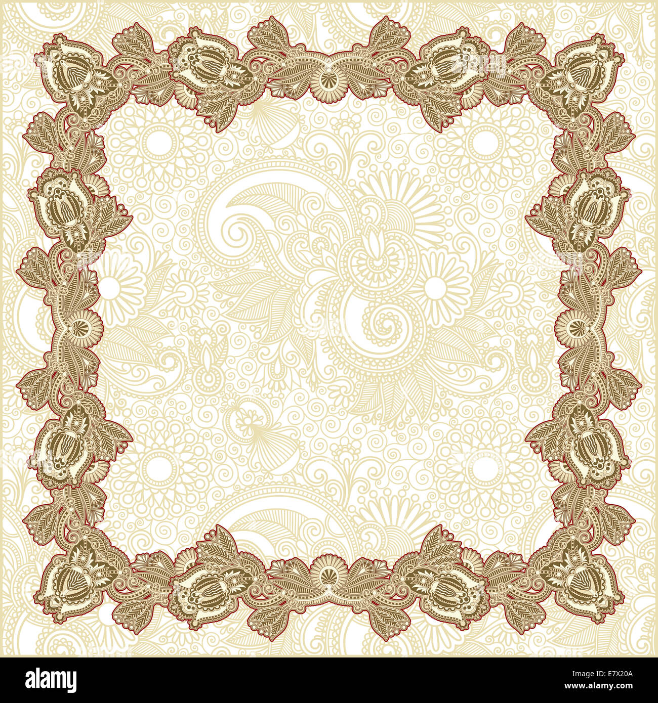 ornamental floral vintage frame design Stock Photo - Alamy
