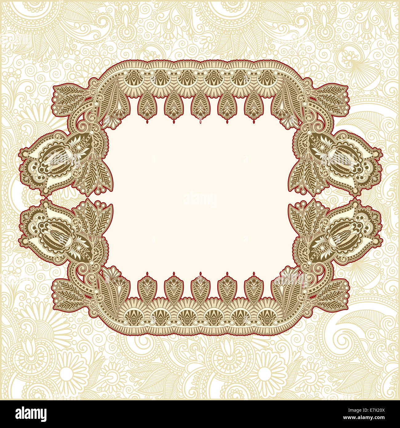 ornamental floral vintage frame design Stock Photo - Alamy