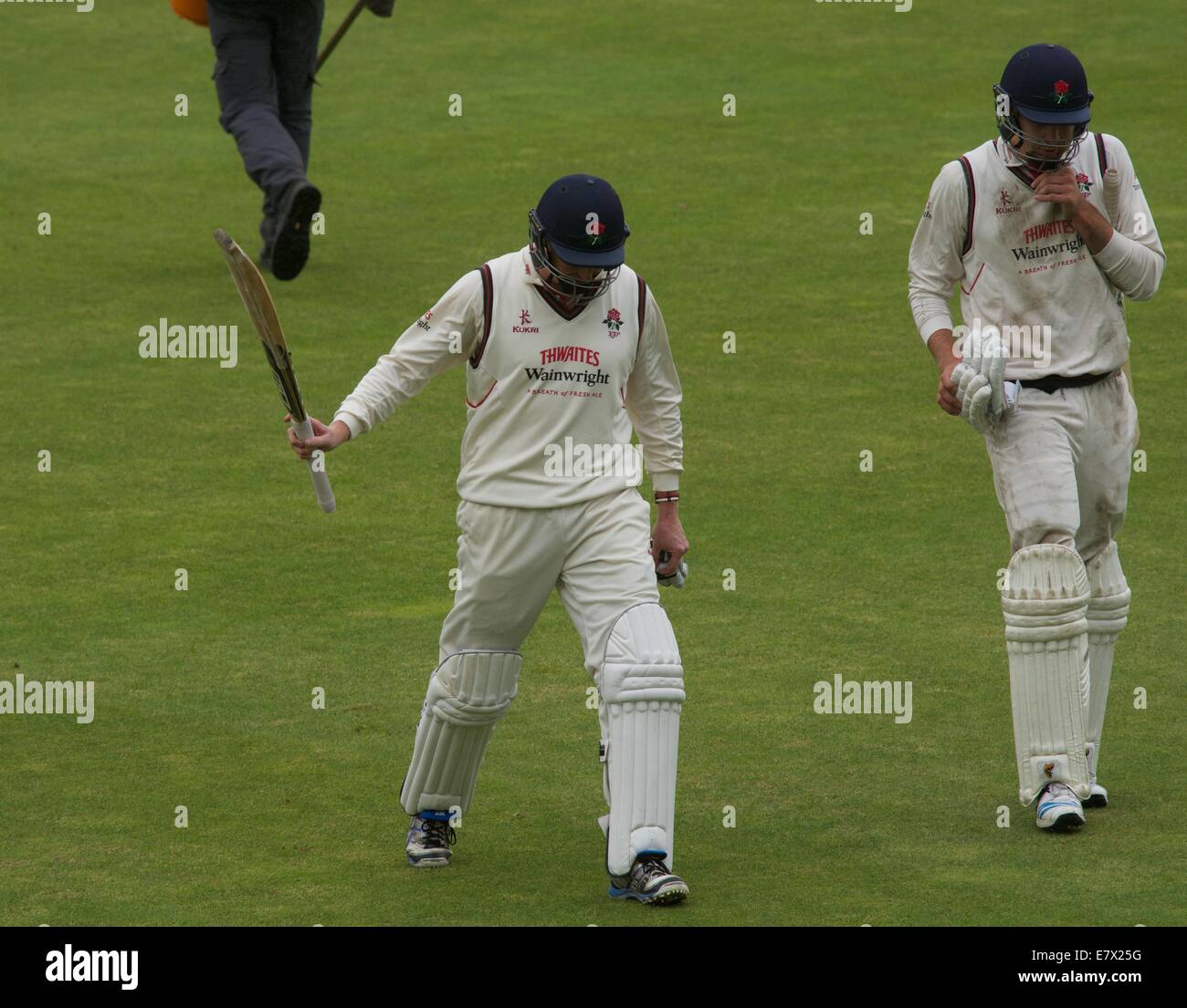 Manchester, UK. 25th Sep, 2014. Lancashire captain Glen Chapple and Tom ...