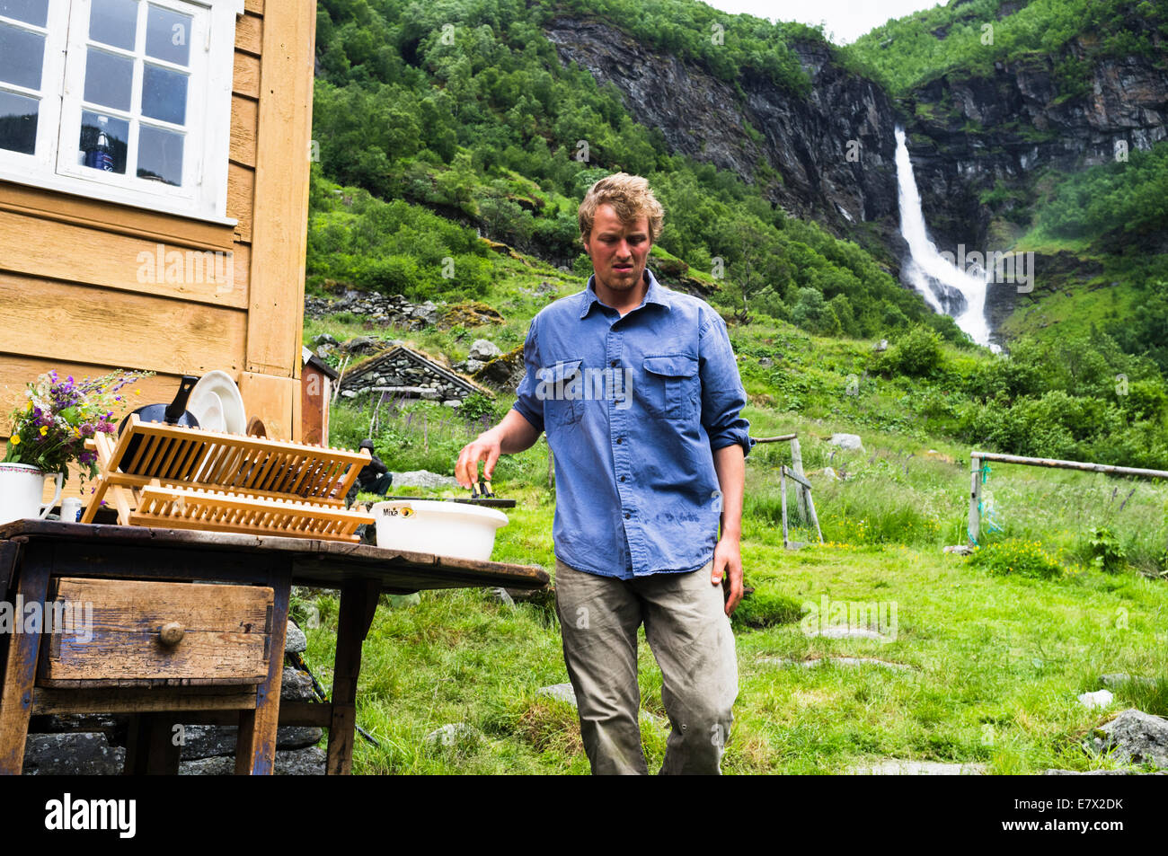 Sinjarheim farm, Aurlandsdalen valley, Norway Stock Photo - Alamy