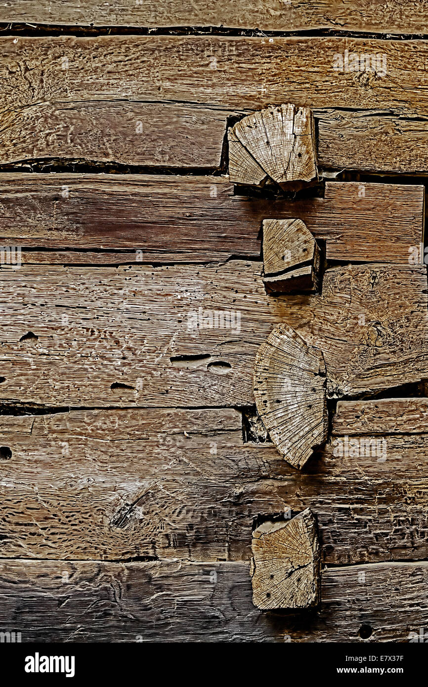 Combination of wooden beams in a rustic old house Stock Photo - Alamy