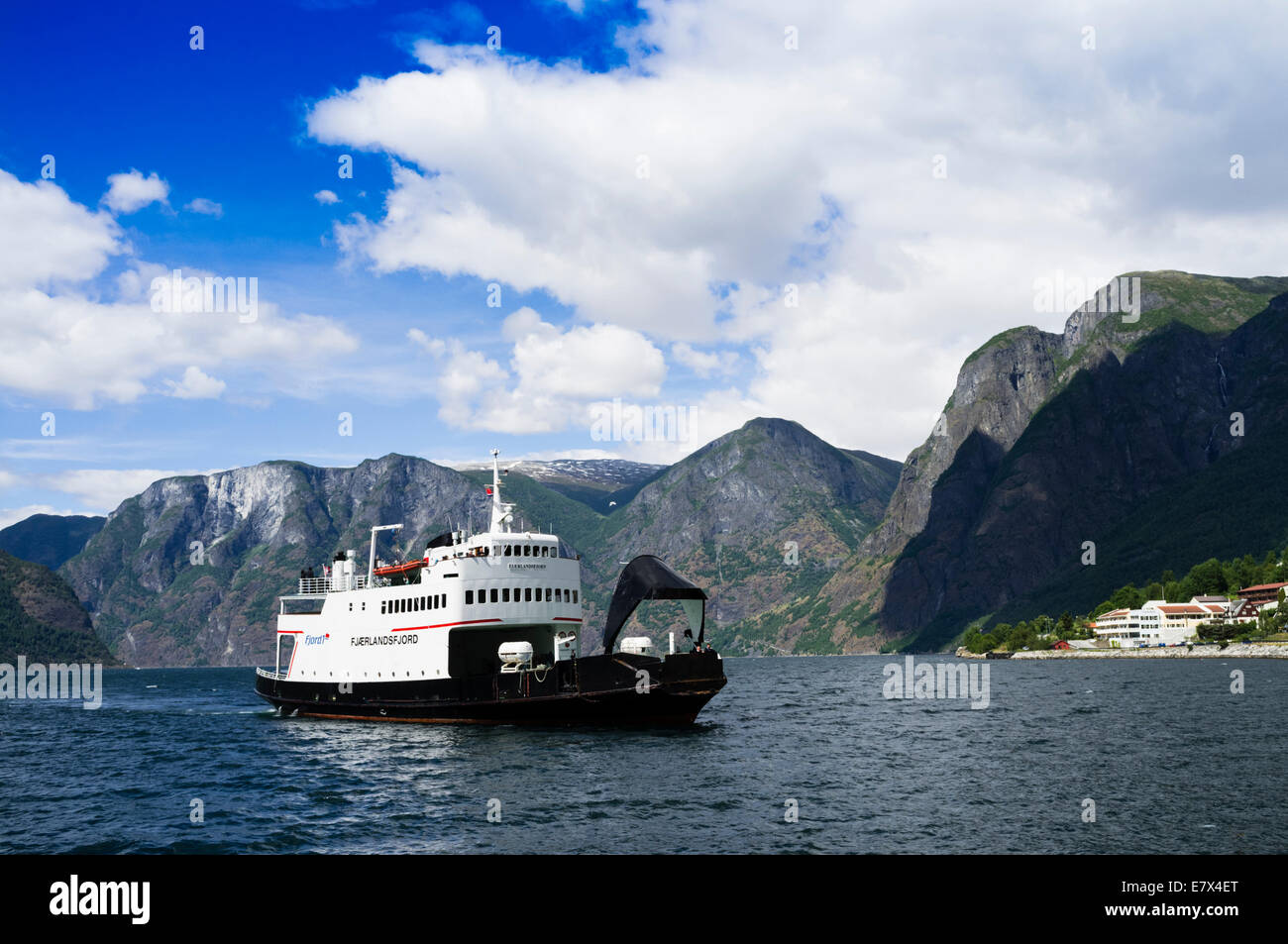 Aurlandsfjorden. Ferry from Aurland to Flam, Norway Stock Photo - Alamy