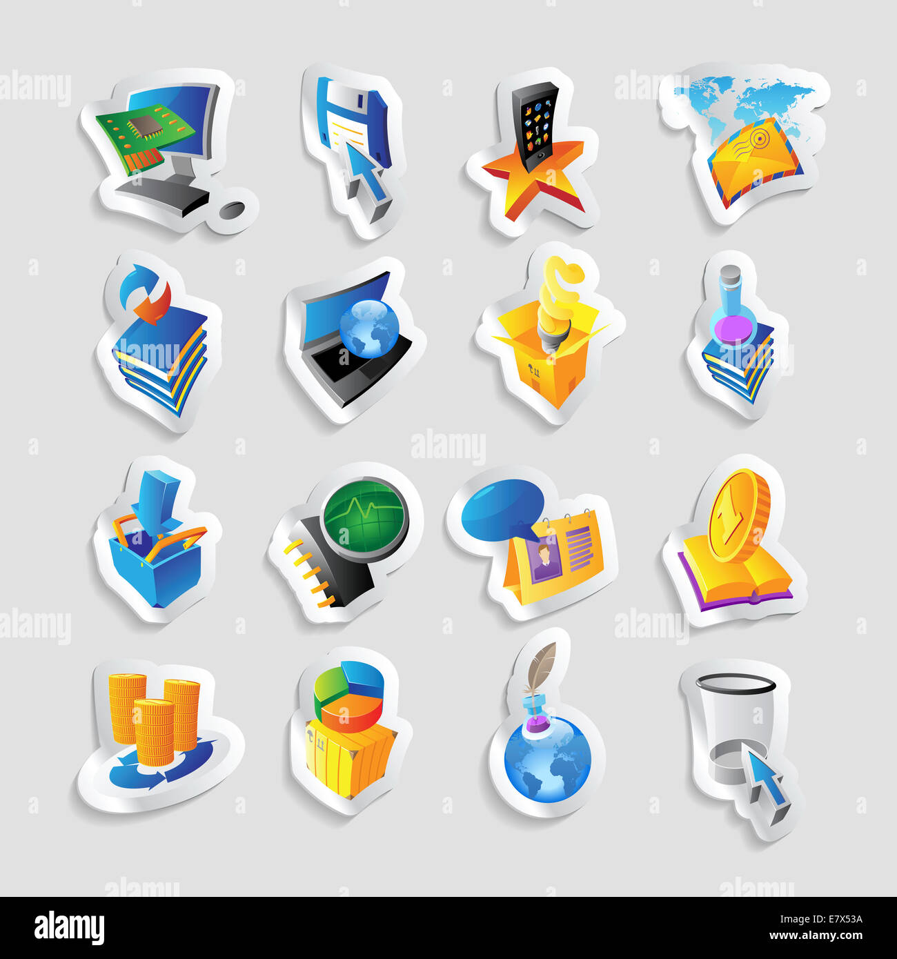 Icons for technology and computer interface Stock Photo - Alamy
