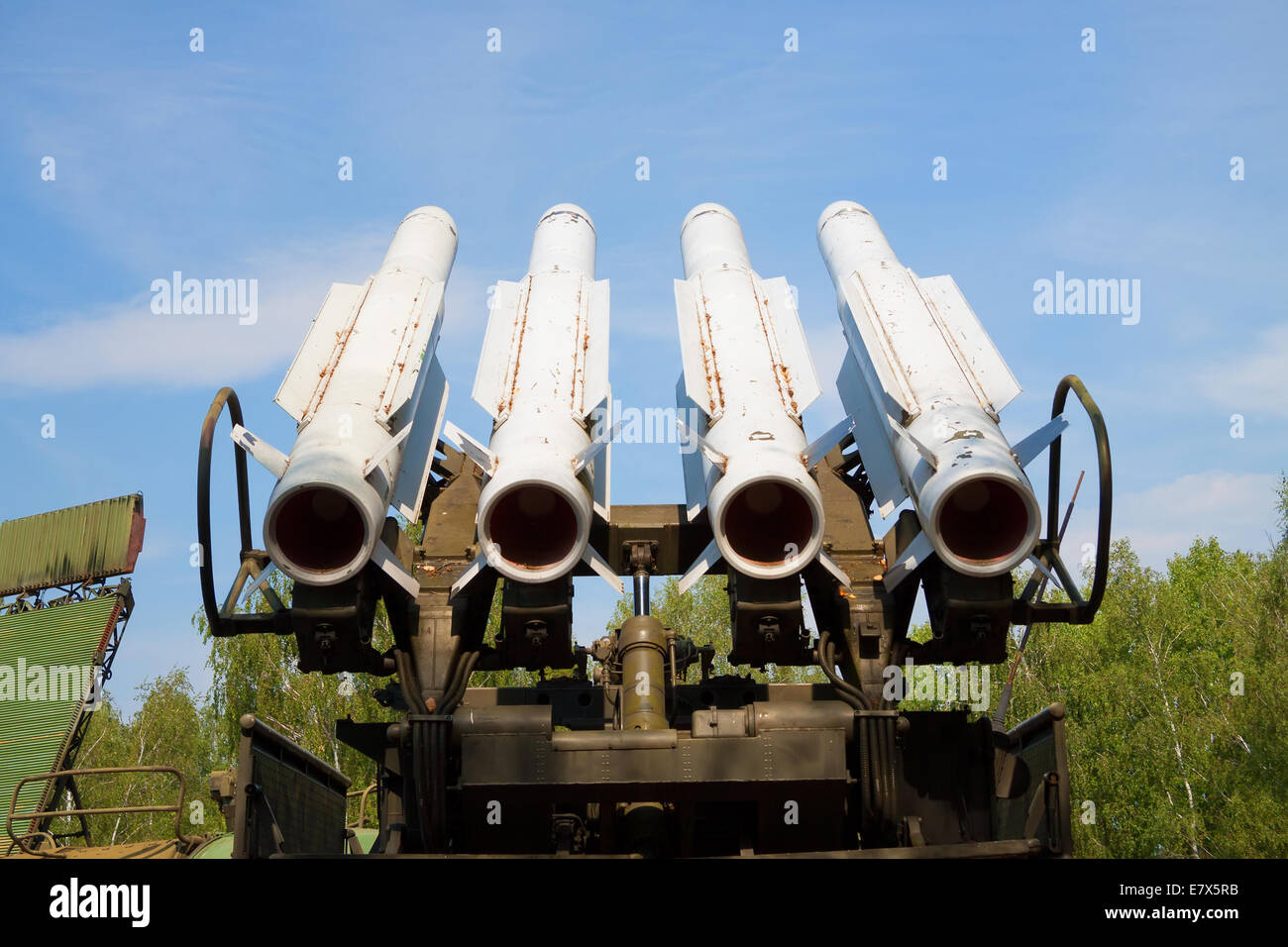 Anti-aircraft air defense missiles on position Stock Photo - Alamy