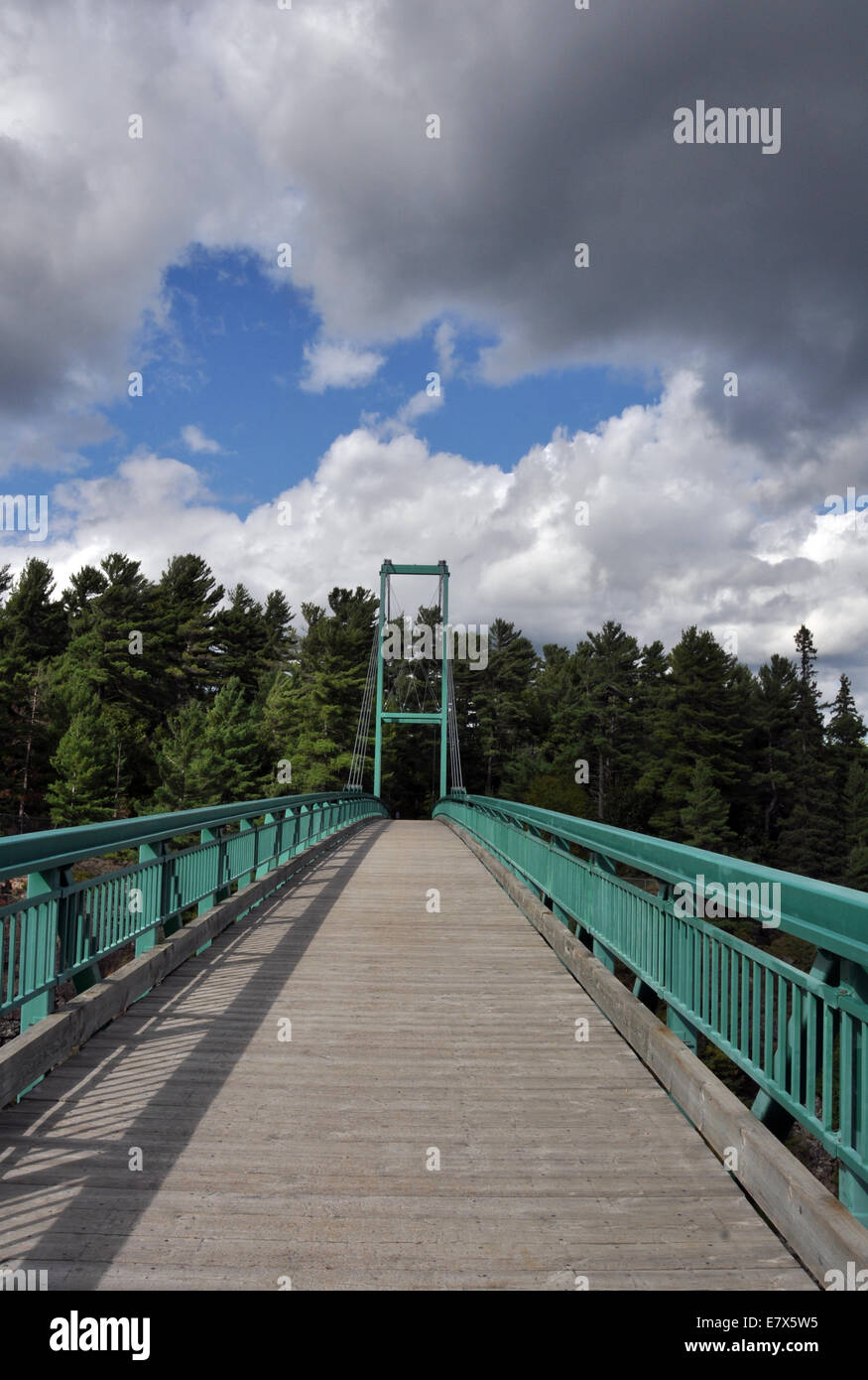 Walkway of a suspension bridge Stock Photo - Alamy