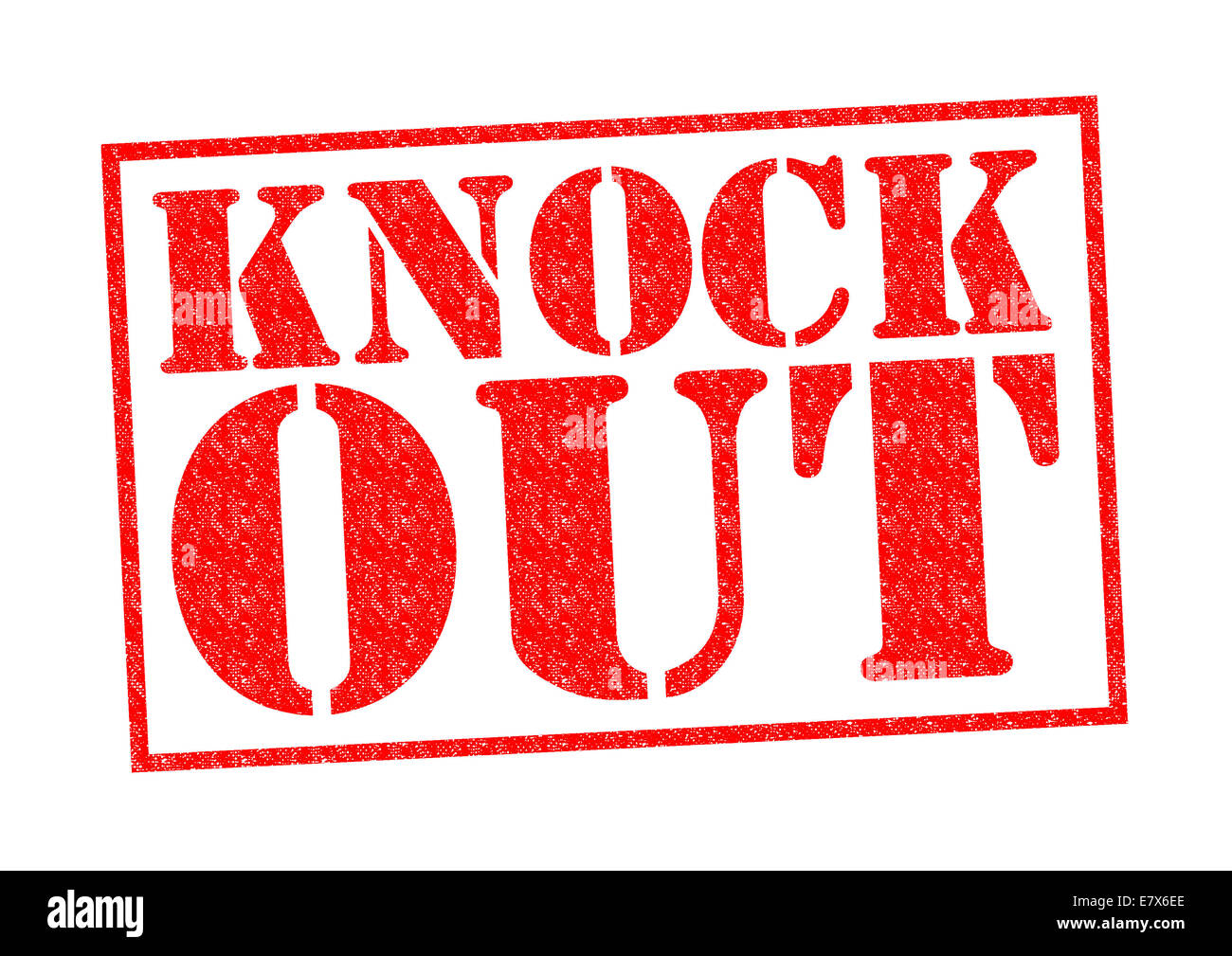 KNOCK OUT red Rubber Stamp over a white background Stock Photo - Alamy