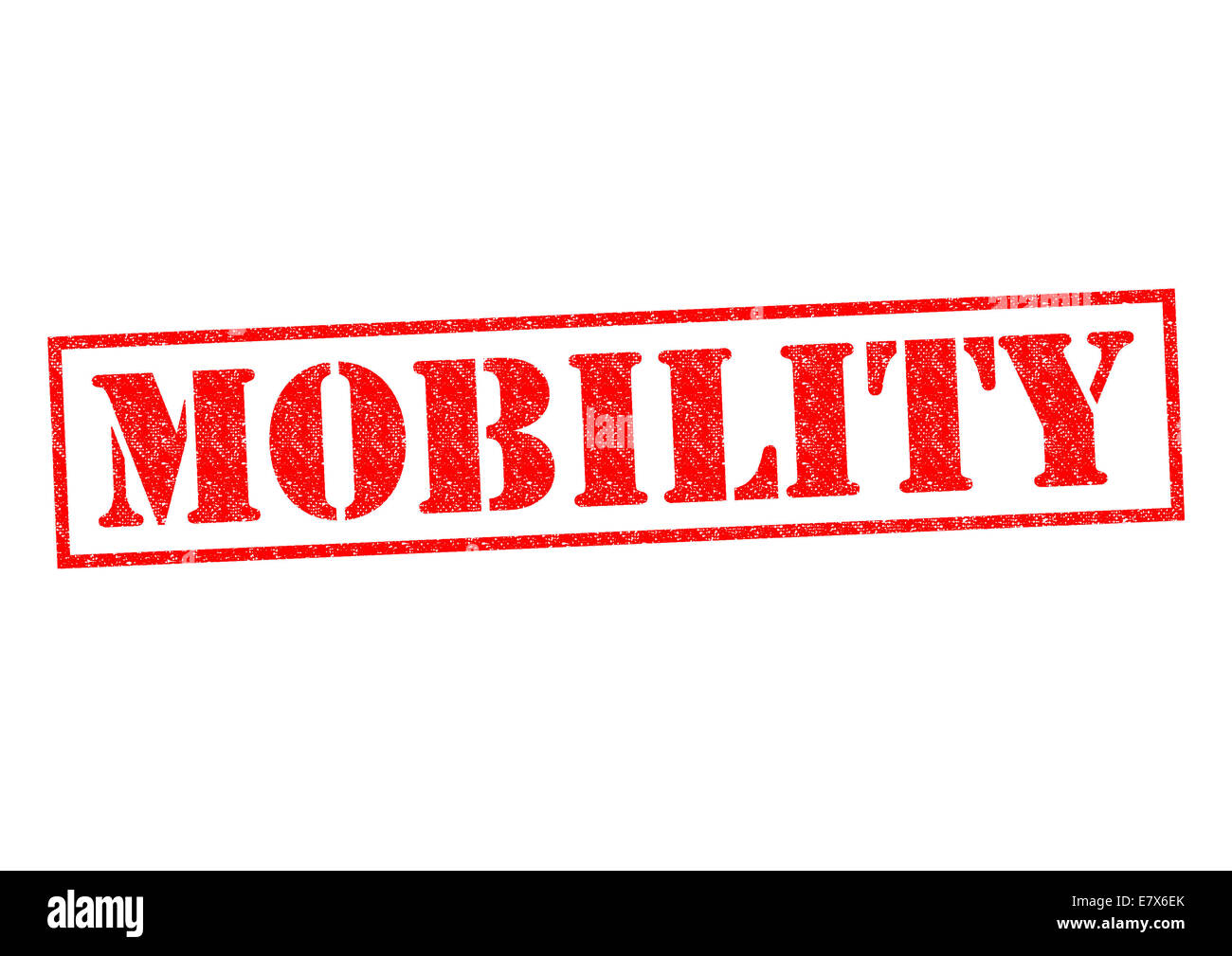 MOBILITY red Rubber Stamp over a white background Stock Photo - Alamy
