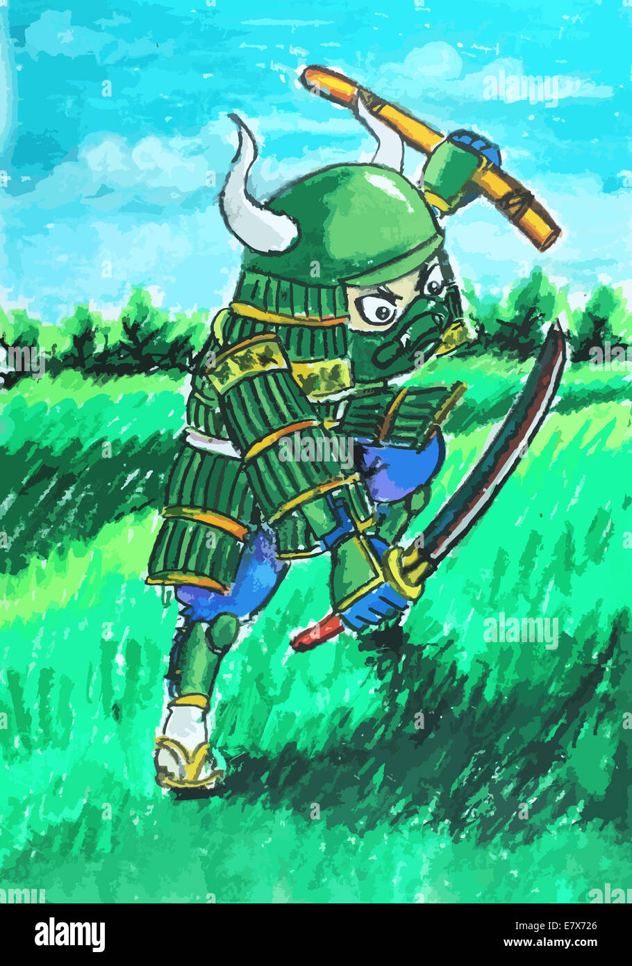 Samurai warrior painting hi-res stock photography and images - Alamy