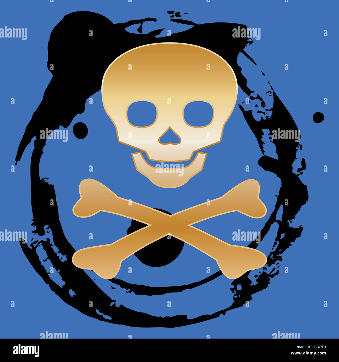 Blue Skull And Crossbones Background