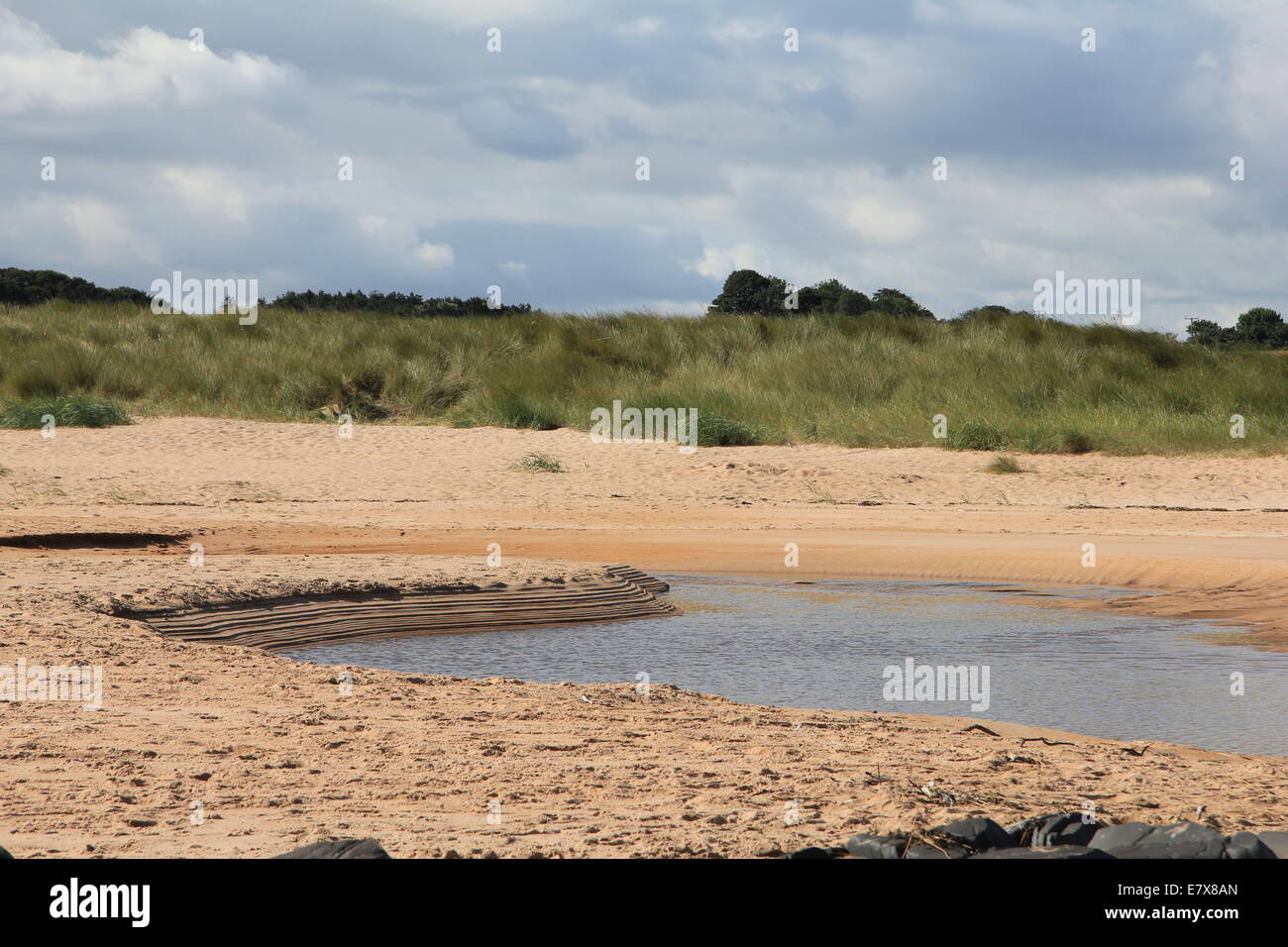 Sandbank on Embleton Beach Estuary Stock Photo - Alamy