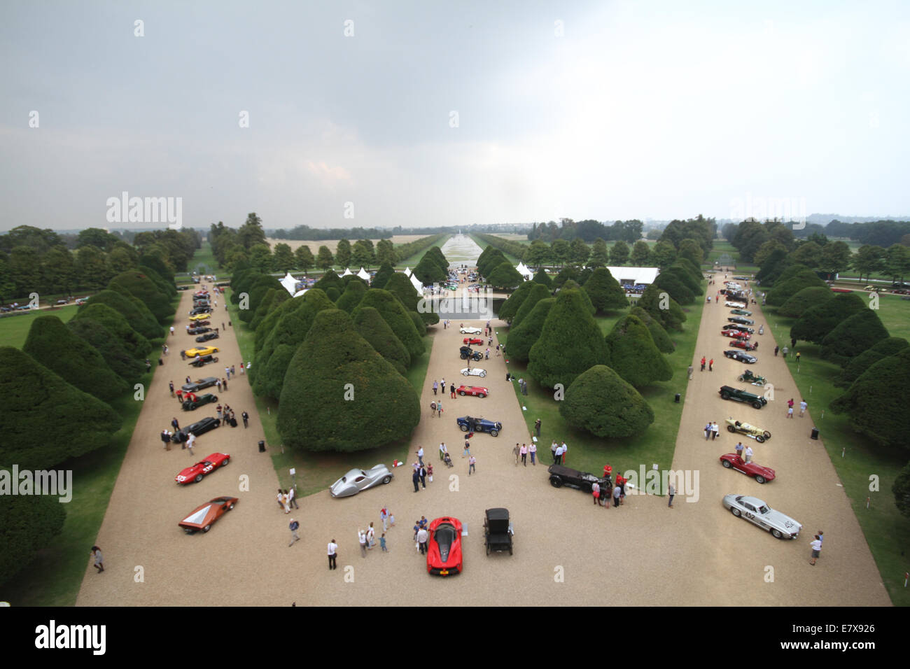 LONDON, ENGLAND - SEPTEMBER 06: A view from the roof of Hampton Court ...