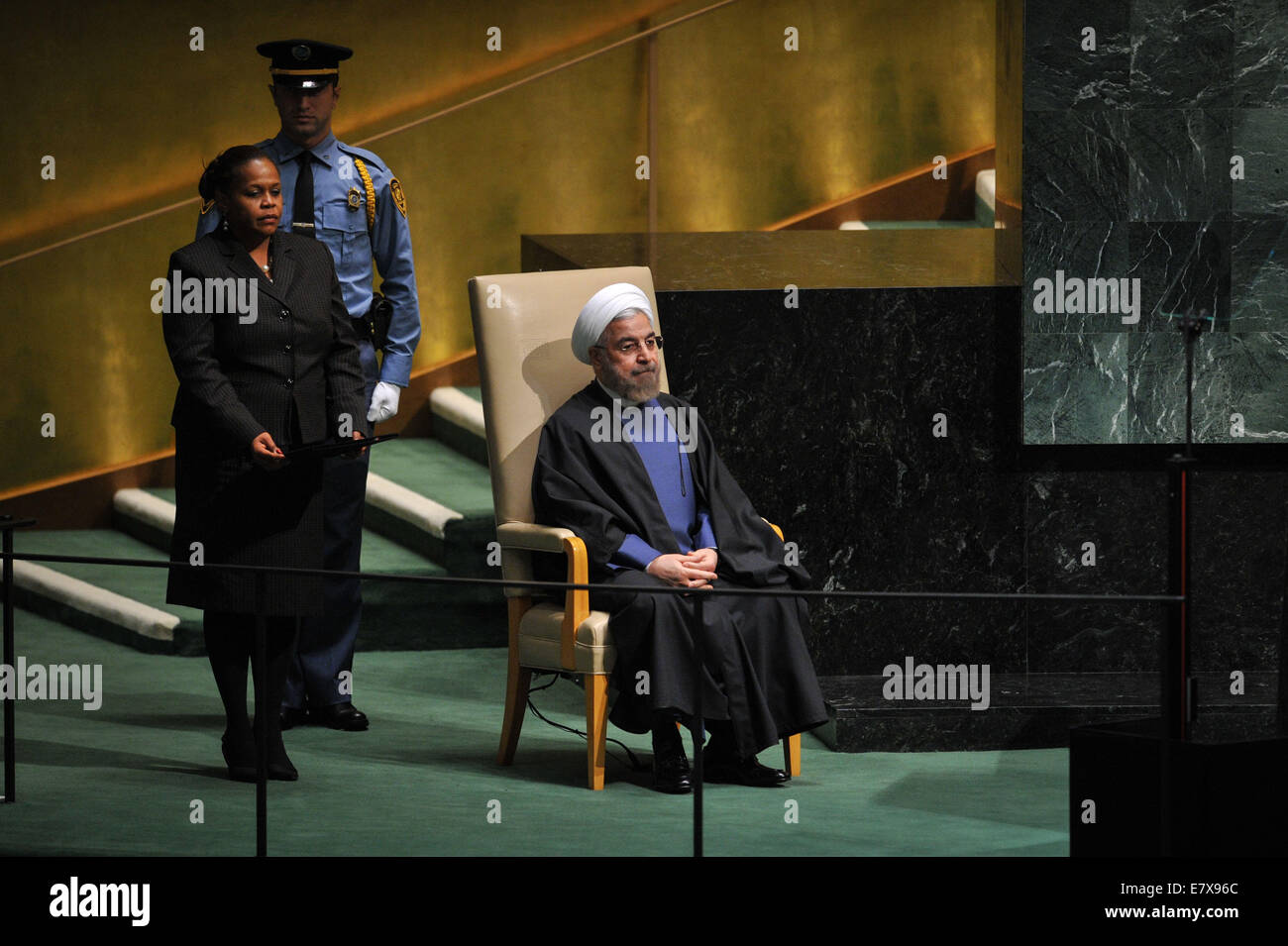 UN headquarters in New York. 25th Sep, 2014. Iranian President Hassan ...