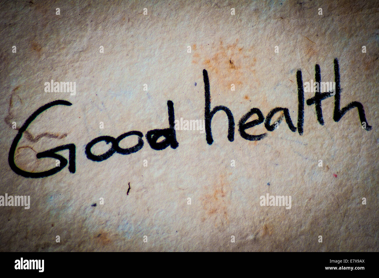 good health word on an old paper background Stock Photo - Alamy