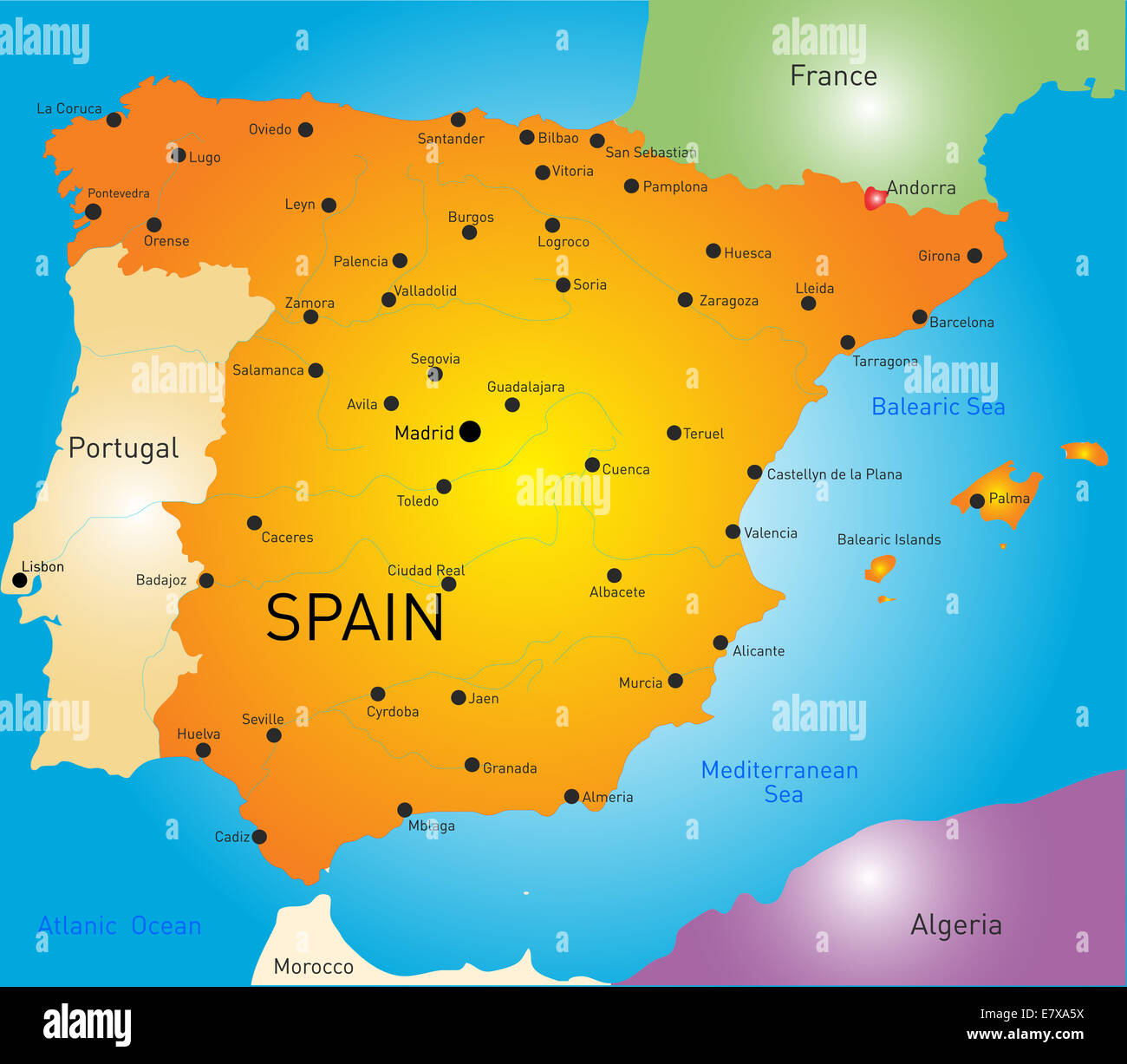 Asturias spain europe map hi-res stock photography and images - Alamy