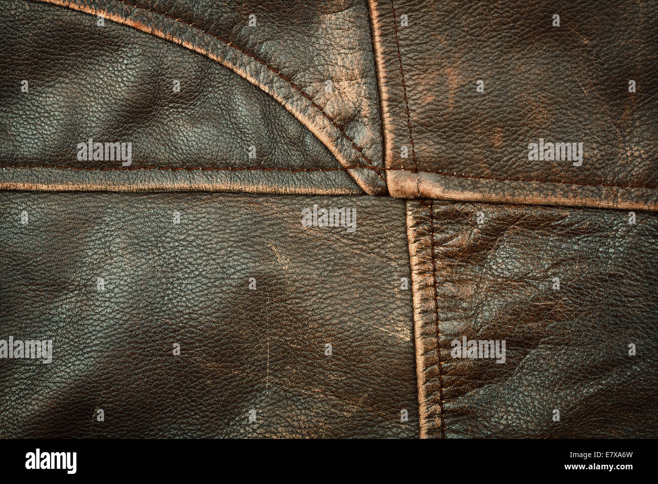 Scratched worn leather texture with seam Stock Photo - Alamy