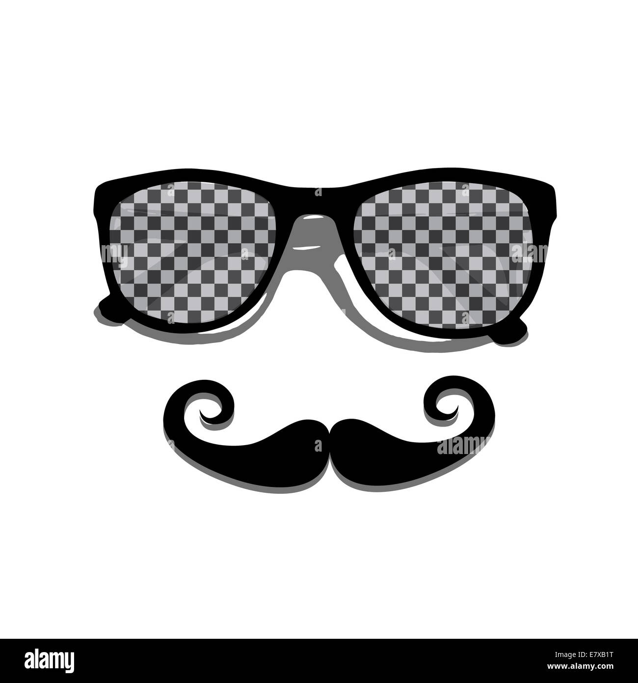 Swirly mustache and retro pattern shade isolated on white background ...