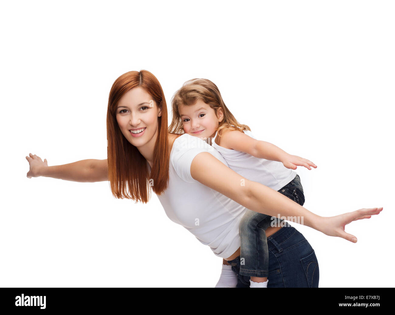 Young girl piggy back Cut Out Stock Images & Pictures - Alamy