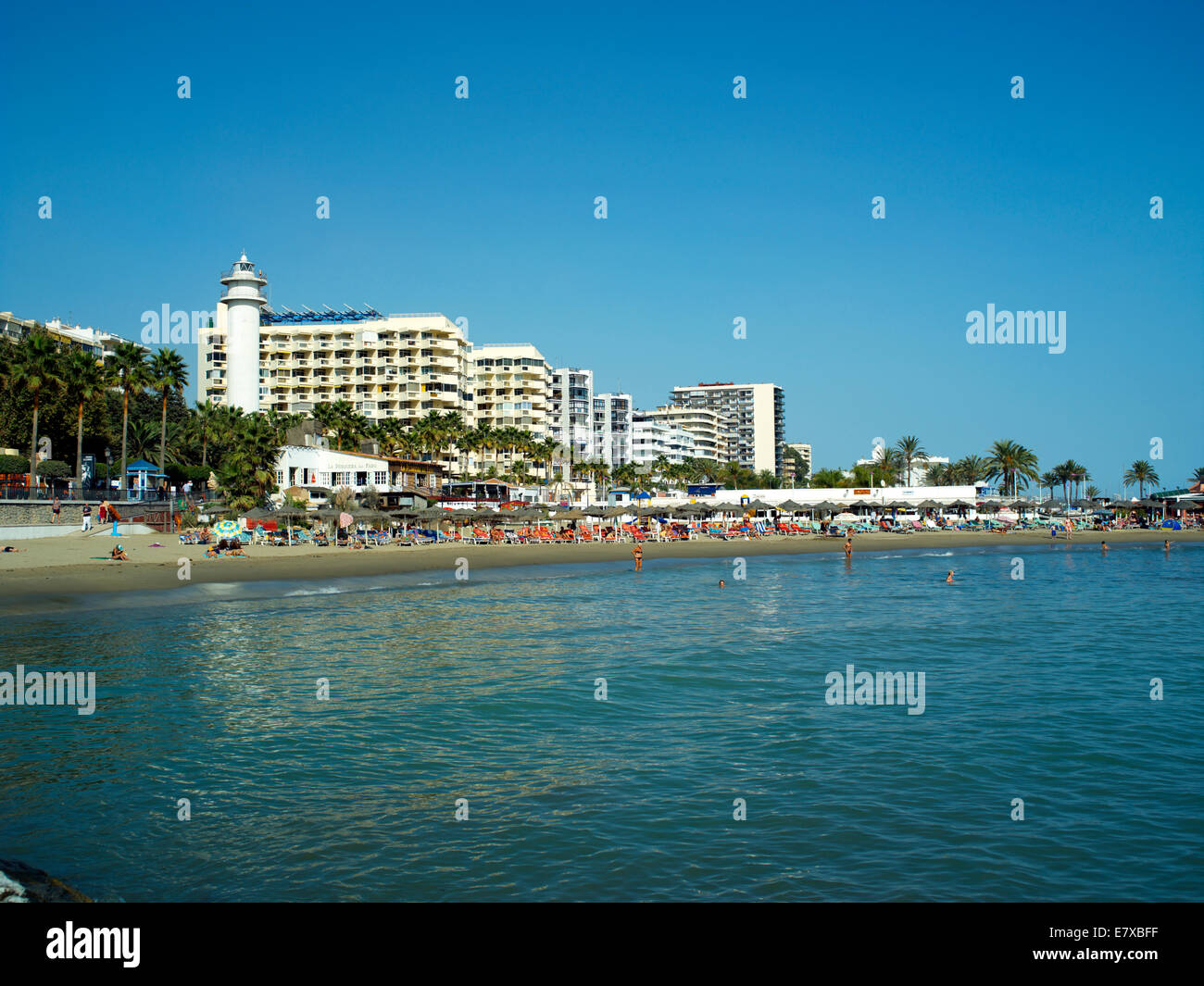 The beach front of Marbella Stock Photo - Alamy