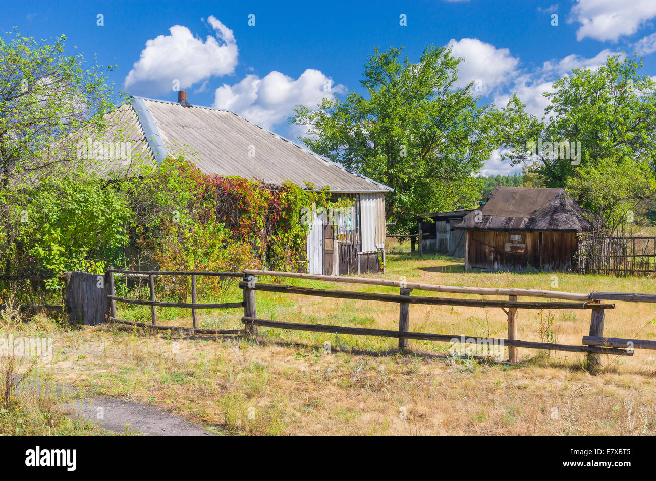 Ukrainian rural landscape with abandoned house Stock Photo - Alamy