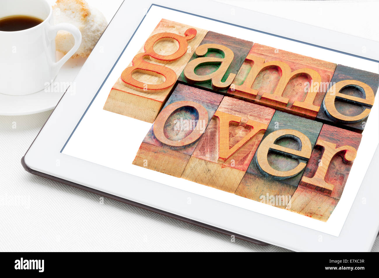game over (loss or failure concept) - words in vintage wooden ...