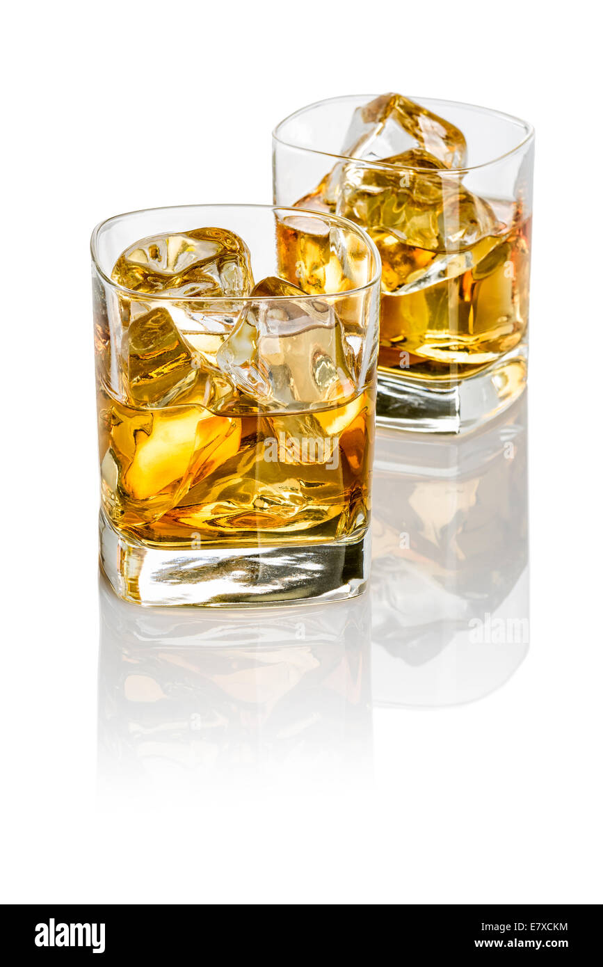 Two glasses of whisky Stock Photo - Alamy