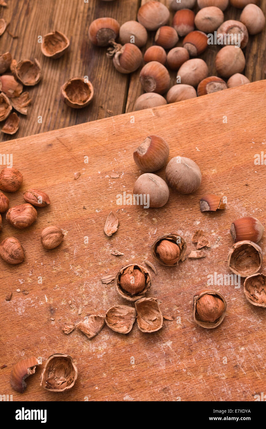 Broken whole hazelnuts hi-res stock photography and images - Alamy