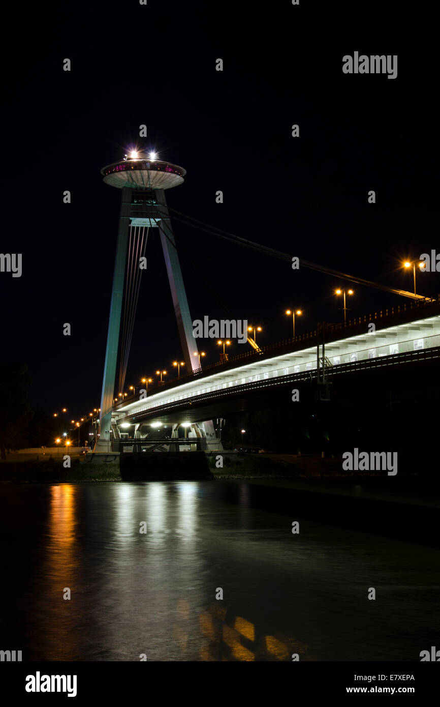 The Most SNP bridge on Danube, Bratislava Stock Photo - Alamy