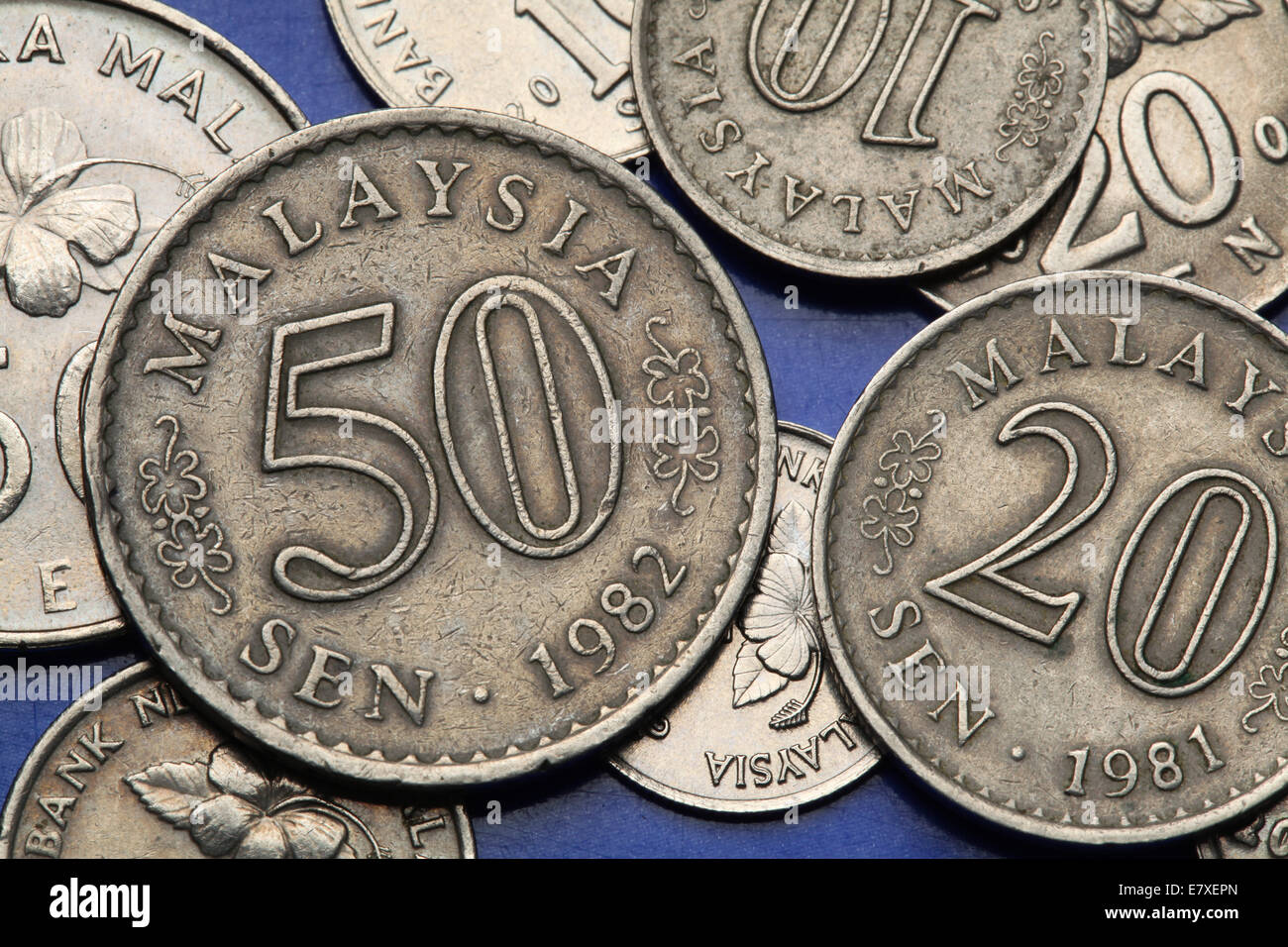 Coins of Malaysia. Malaysian sen coins Stock Photo - Alamy