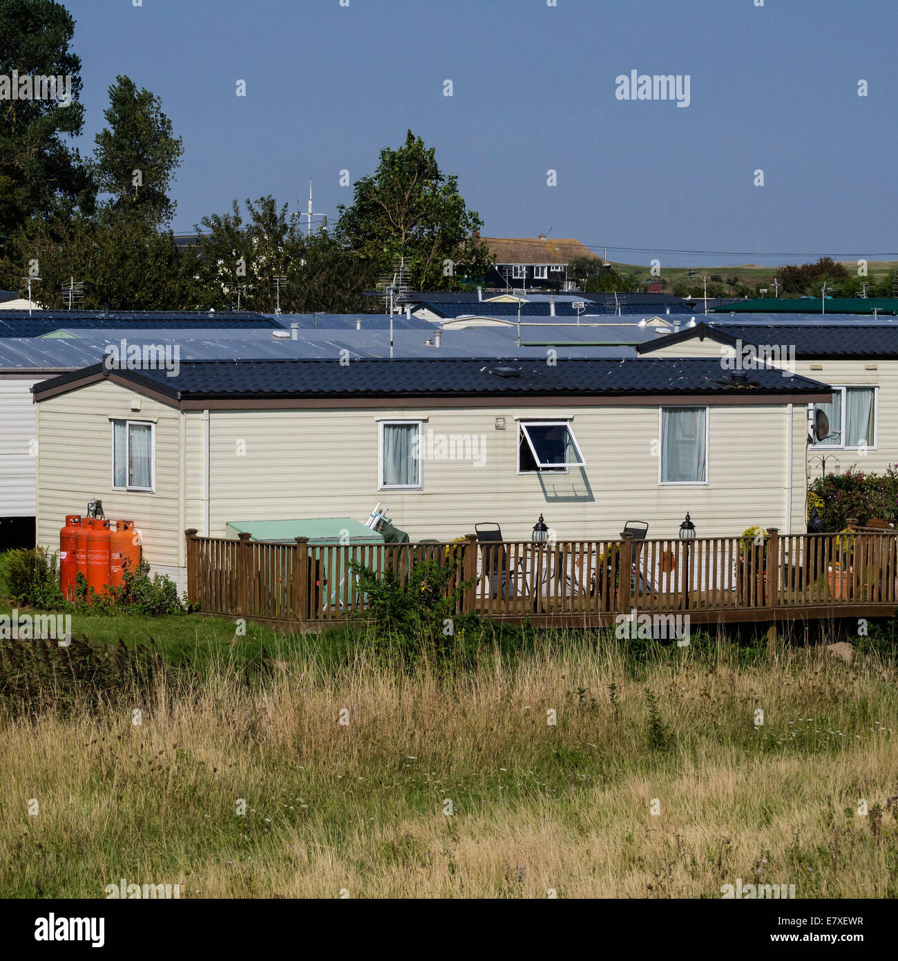 Static Caravan holiday homes in West Sussex, England, UK Stock Photo ...